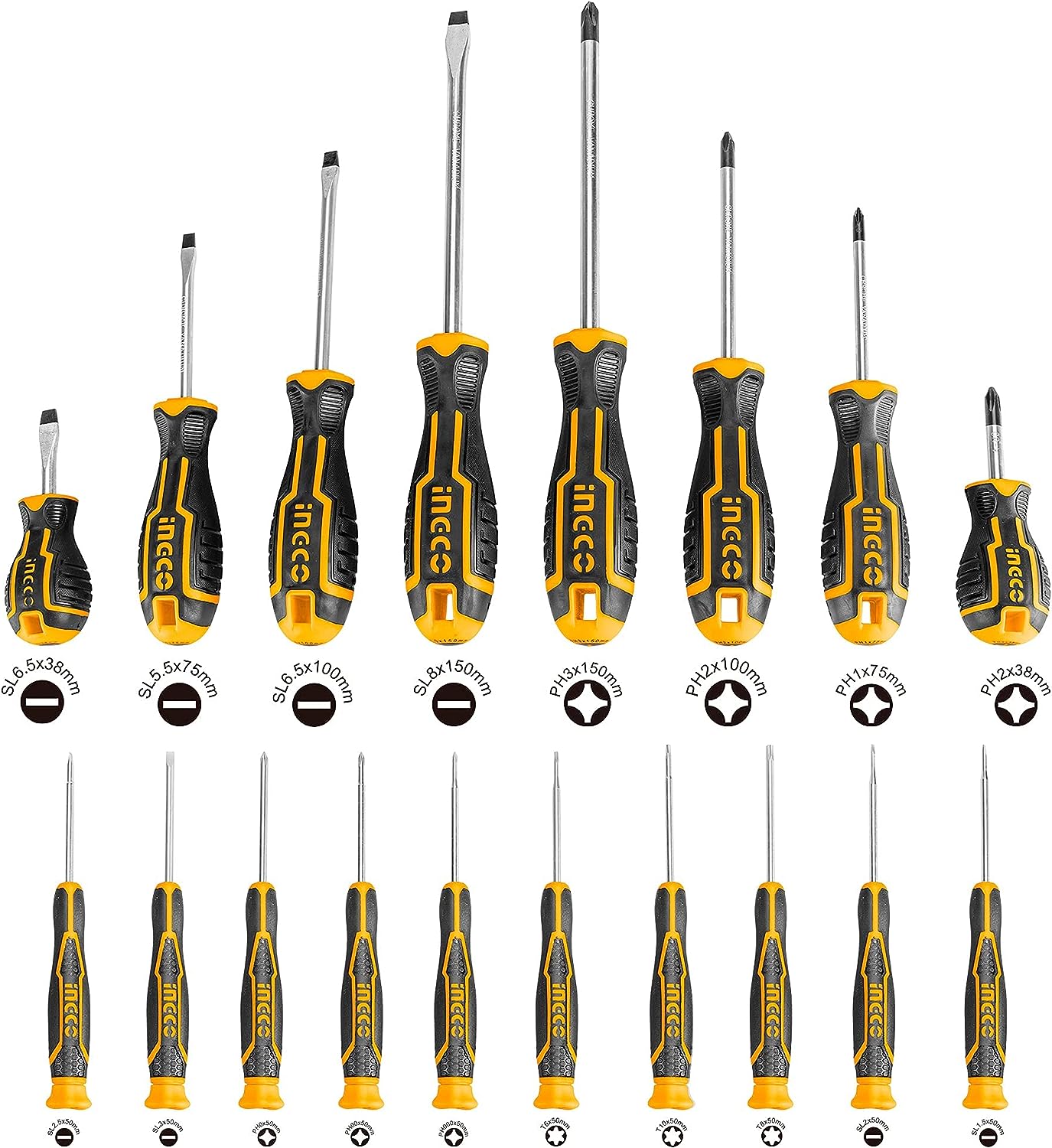 Ingco HKSD1828 18 PCS Screwdriver and Precision Screwdriver Set ...