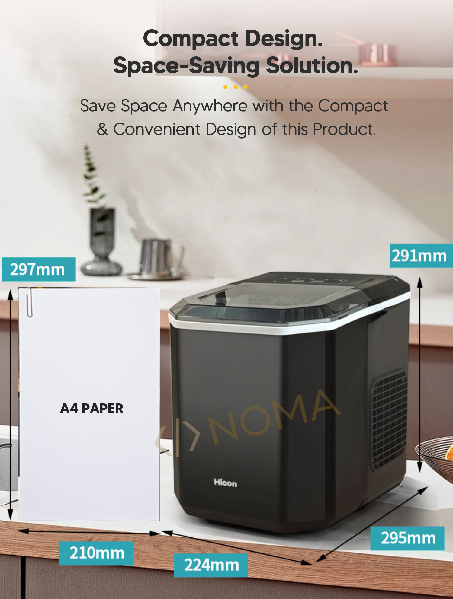 【SG】 HICON Home Automatic Self Cleaning Ice Maker Machine | Fast Making 9 Cubes | Silent ...
