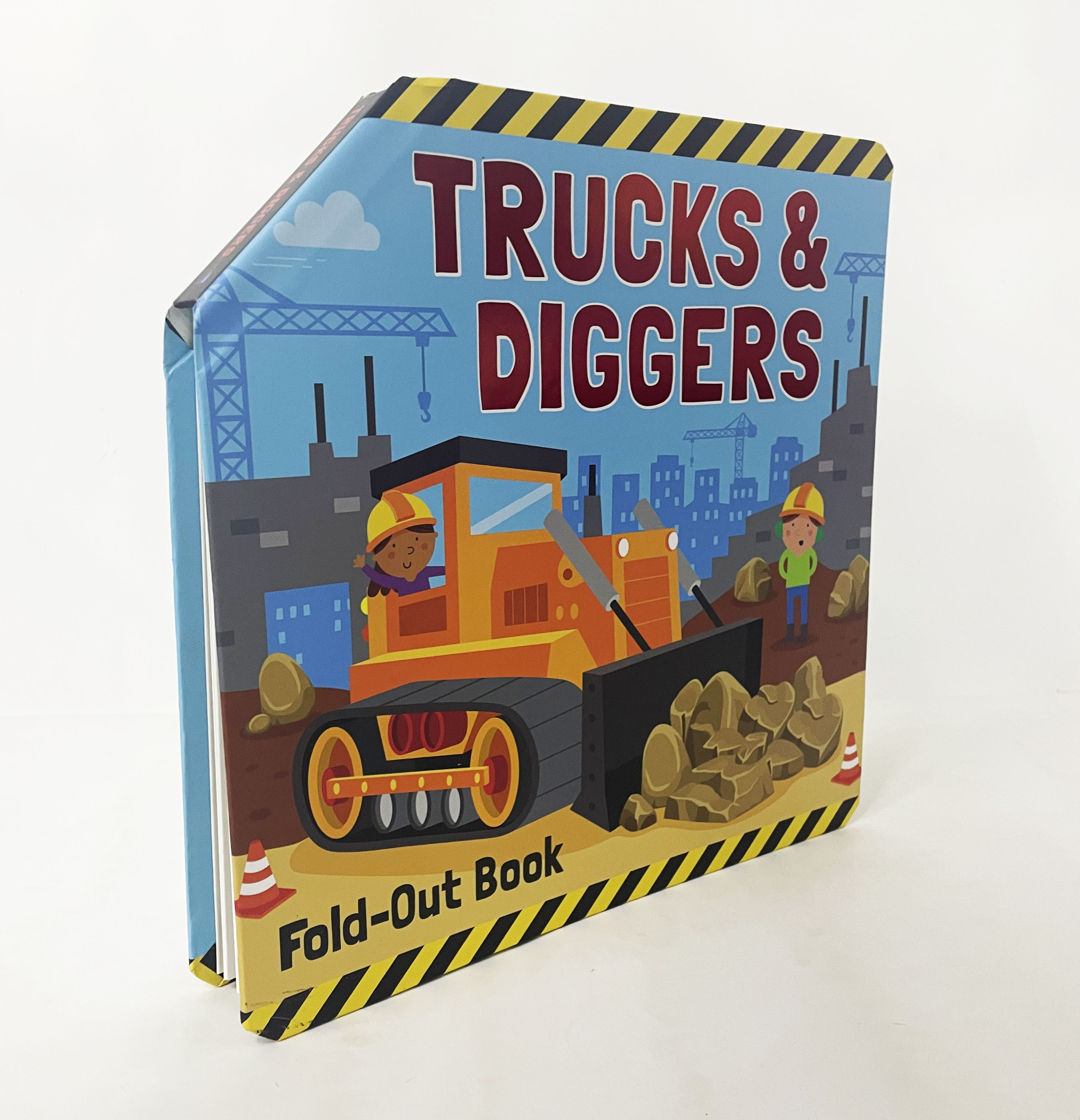 Trucks & Diggers Fold Out Giant Board Book of Construction For Kids ...