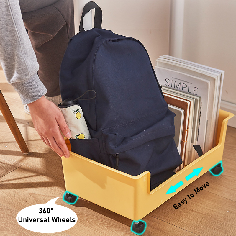 Storage Box With 360° Turn Wheels/Desktop Book Organizer School Bag Toy ...