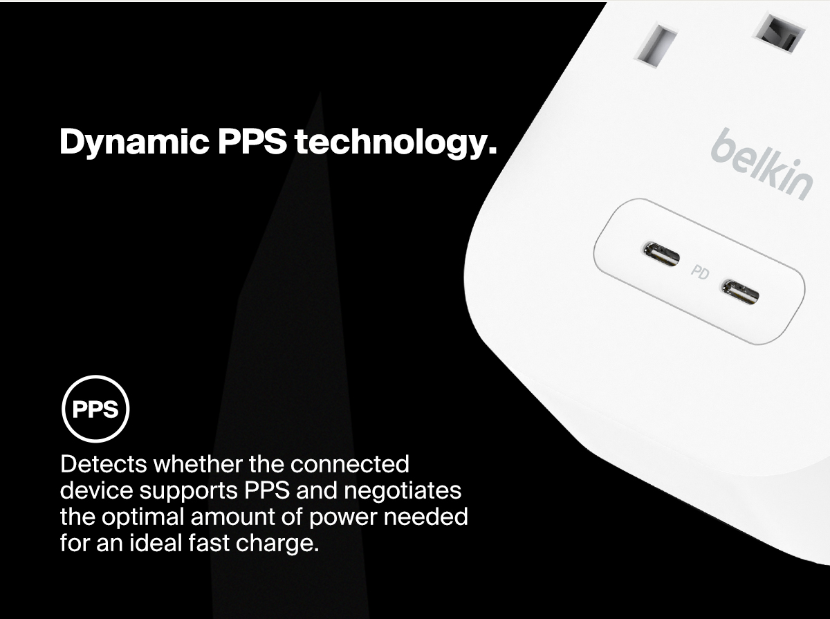 Belkin SRB004af2M-REV Connect Surge Protector with 2 USB-C Ports 2M ...