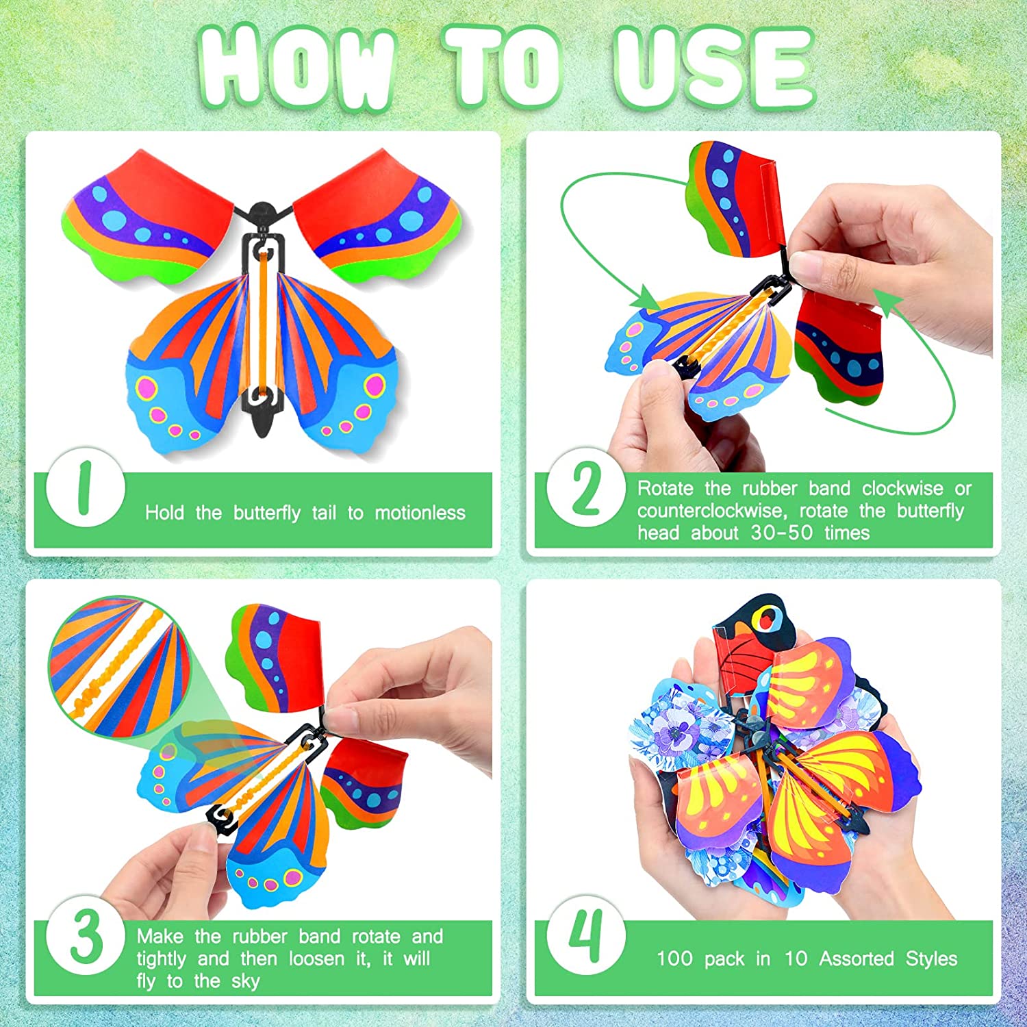 【Lowest Price】1PC Flying Butterfly Magic Props Fly Butterfly Rubber ...
