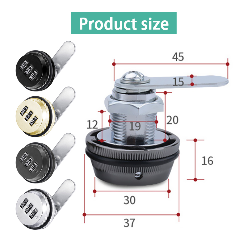 【SG】3 Digit Combination Cam Lock Keyless Password Lock Mailbox Cabinet ...