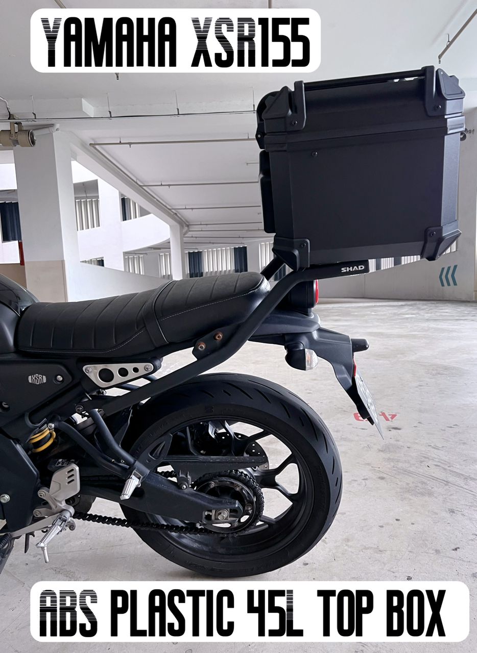 Motorcycle Top Box 45L ABS Plastic 'X' Design TopBox with Double Lock ...
