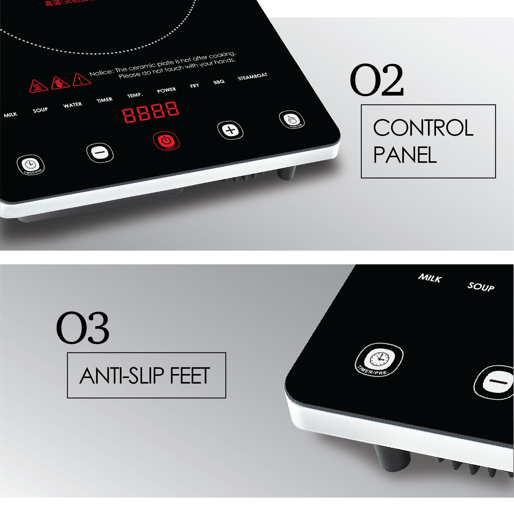 PowerPac Ceramic Cooker Steamboat (Any Pot), BBQ Grill 2000 Watts ...