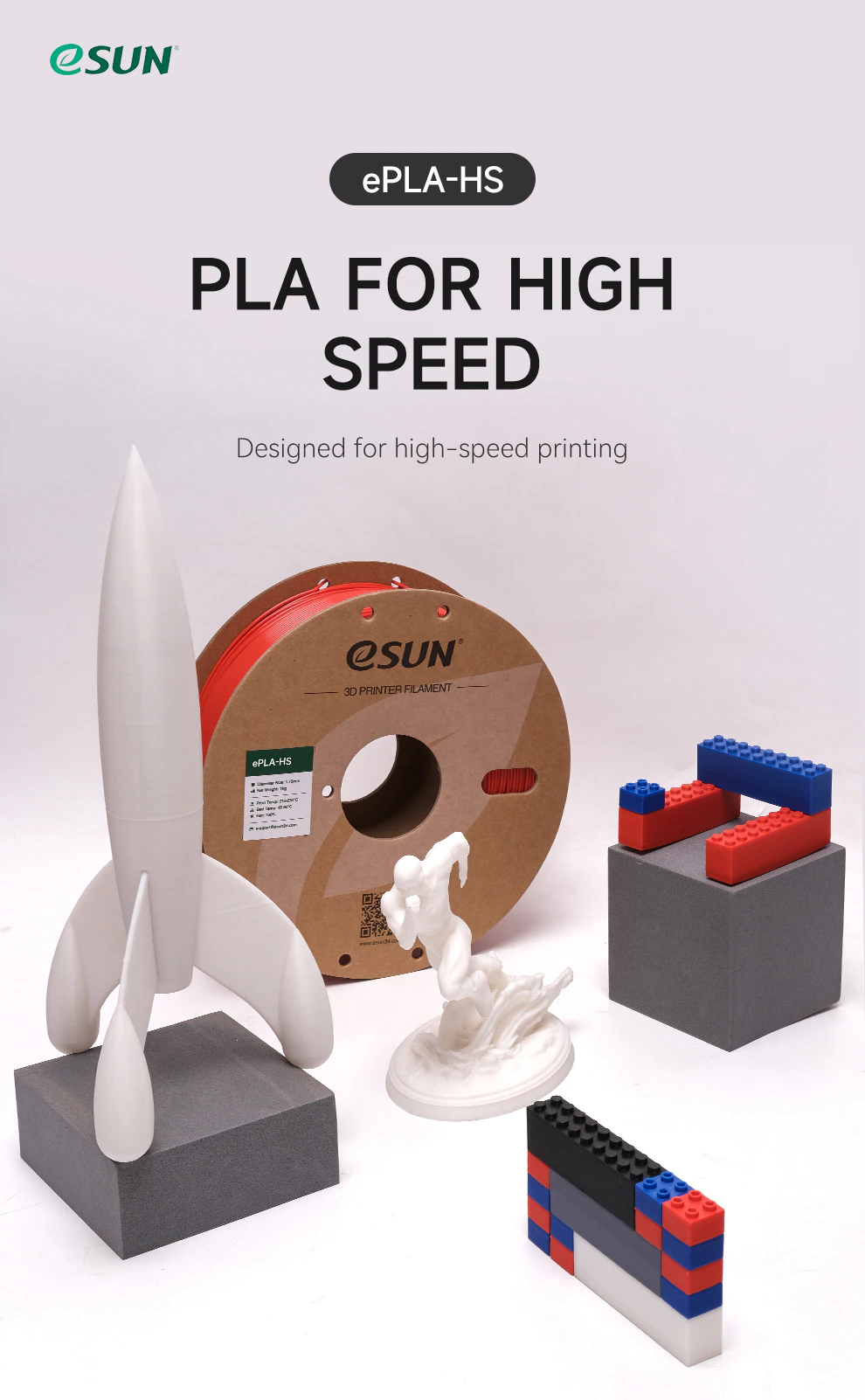 eSun ePLA-HS 1.75mm 1KG 3D Printer Filament High Speed PLA Printing ...