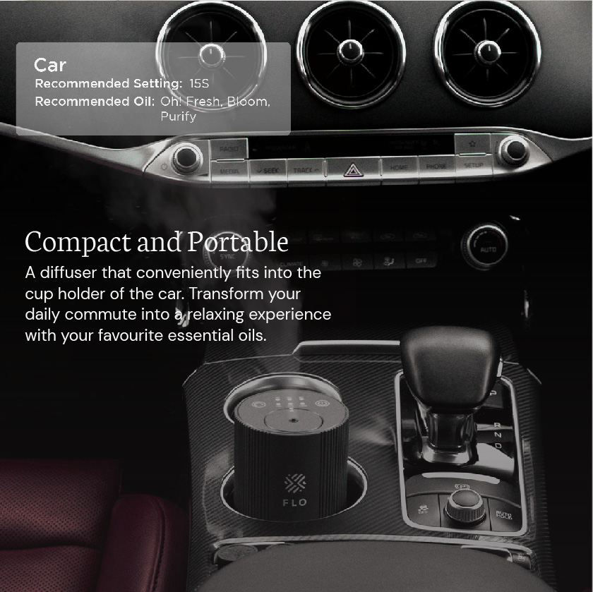 FLO Diffuser Go - Aroma Nebulising Portable Essential Oil Diffuser - Waterless, Wireless, USB-C ...