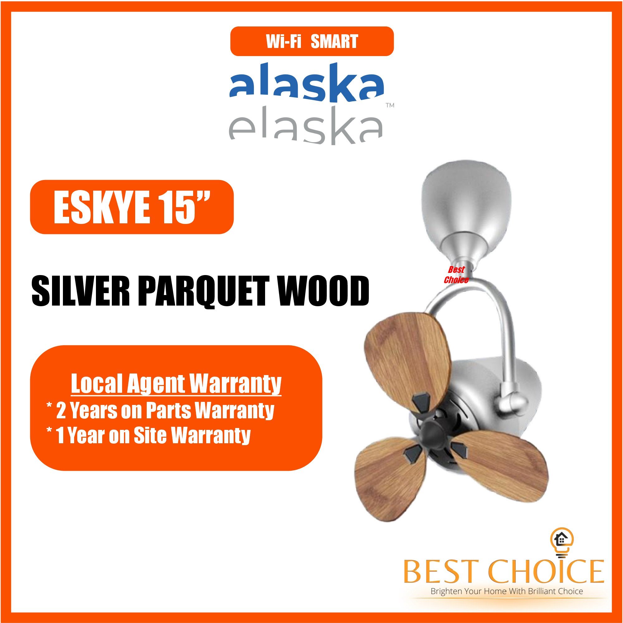 Alaska Eskye Smart Corner Fan 15inch +6-SPEED Remote + Smart Function ...