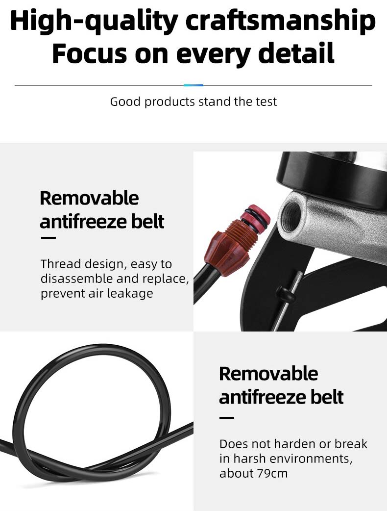 High Pressure Bicycle Foot Pump 160PSI Cycling Double Barrel Cylinder ...