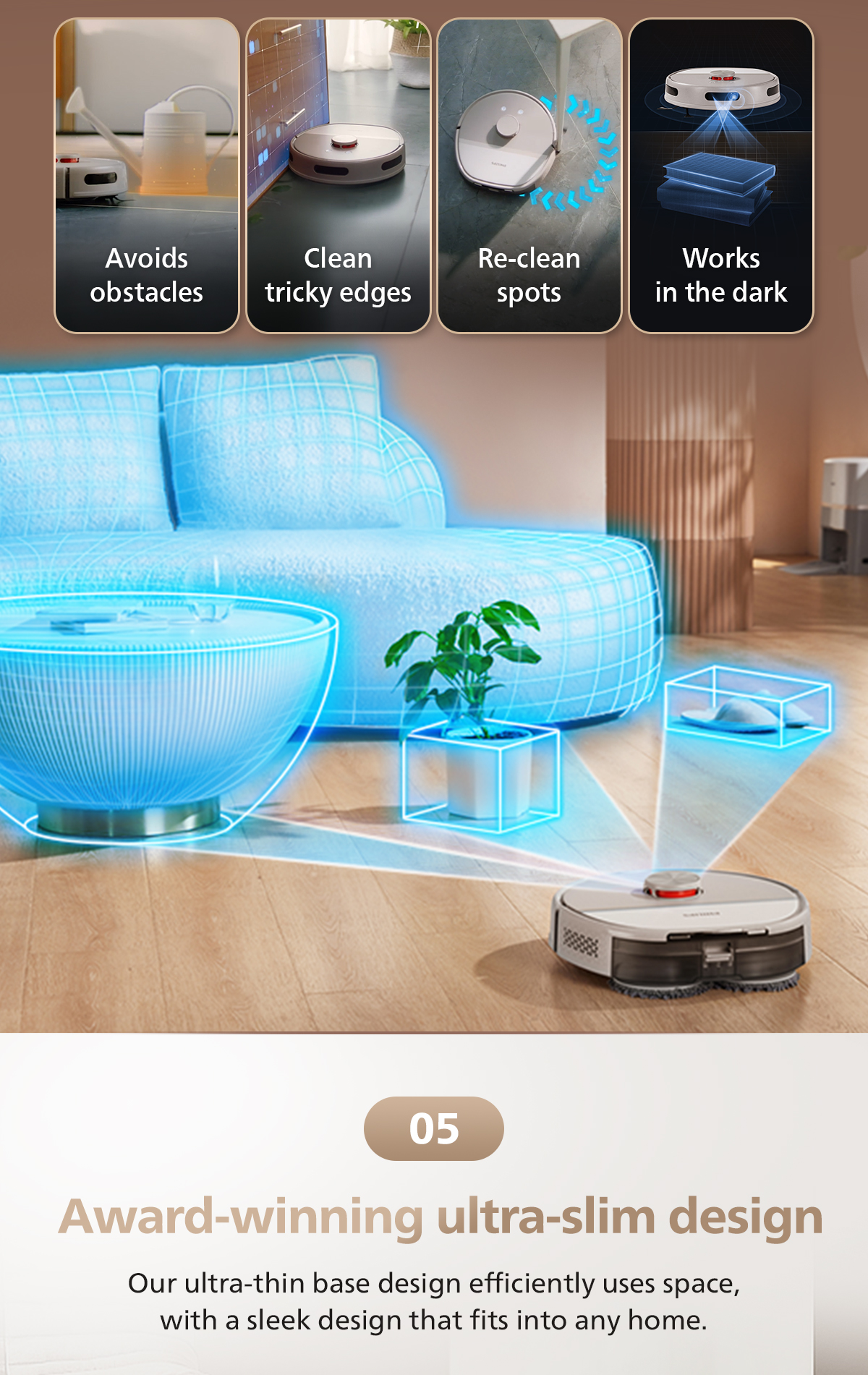 Philips XU6500/82 | Wet & Dry Robot Vacuum & Mop | 120RPM double mops ...