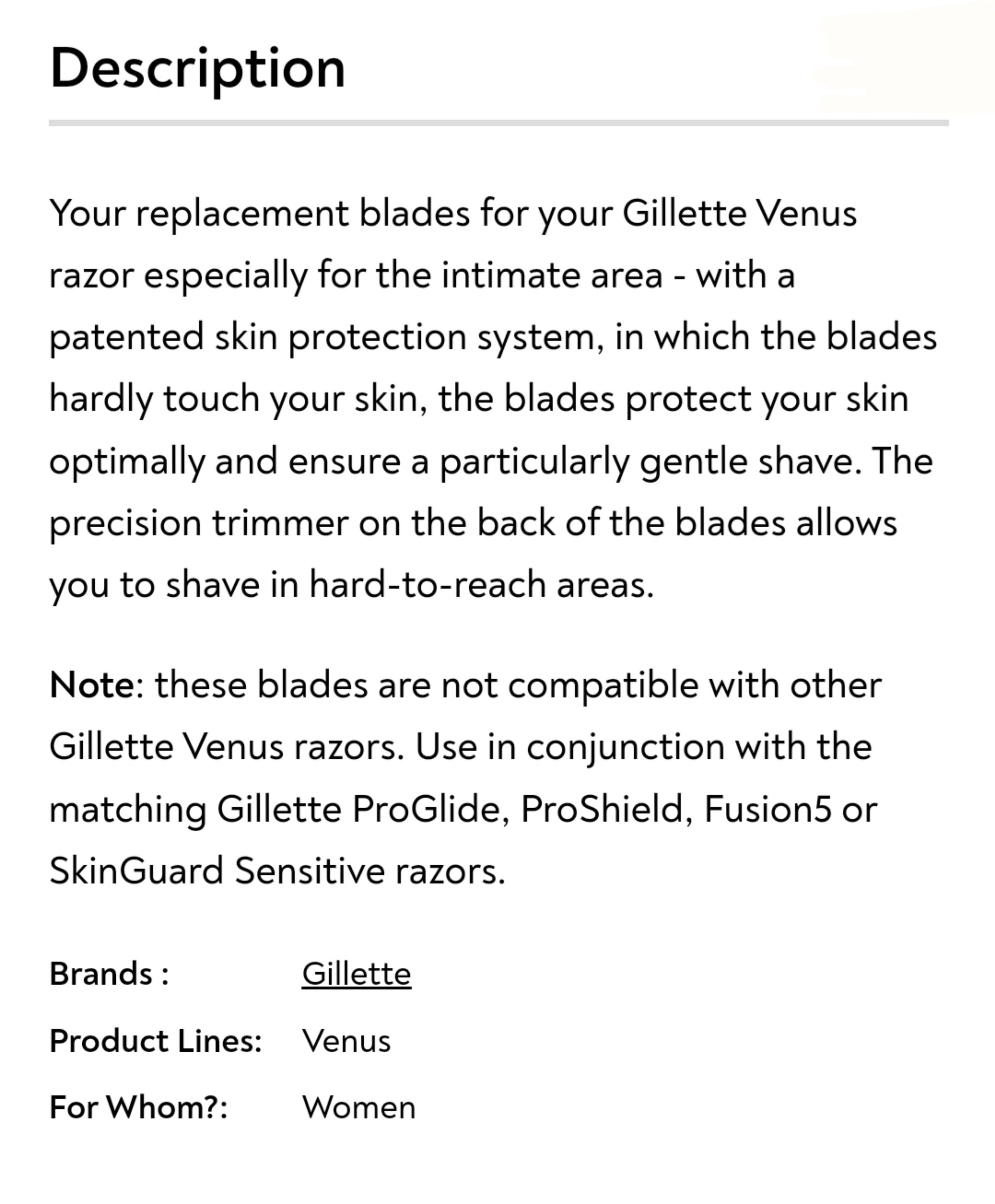 Gillette Venus Vio Hair & Skin Razor (Made in Germany blade) | Shopee Singapore