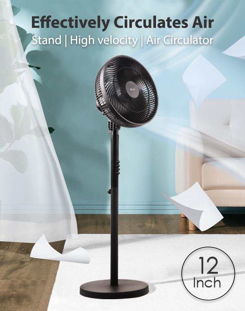 IONA 12 Inch Air Circulation Standing Fan | High Velocity Oscillating ...