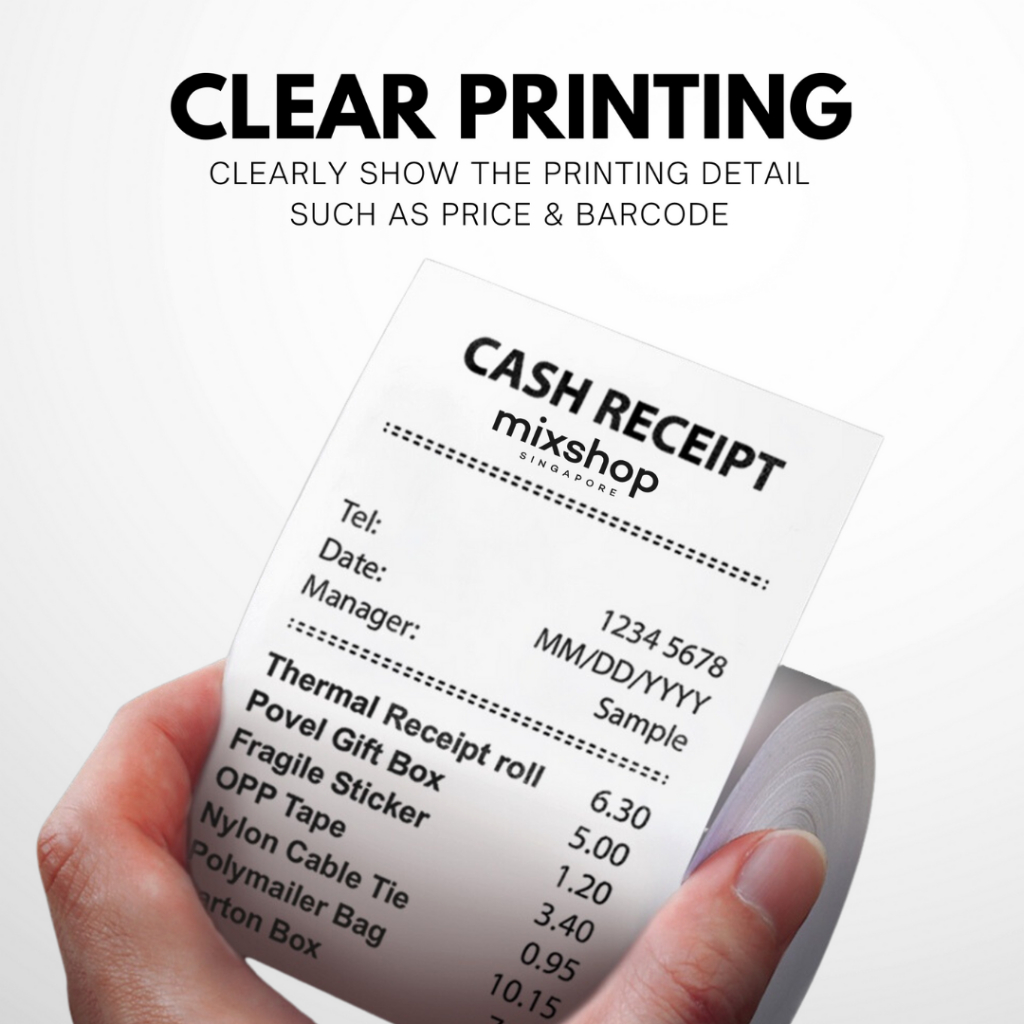 SG Receipt Paper Roll, Thermal Paper Roll, Coreless POS Receipt, Nets ...