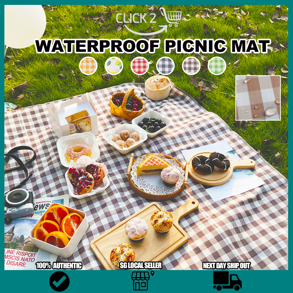 🔥SG🔥WATERPROOF FOLDABLE PICNIC MAT/ CAMPING/ OUTDOOR/ BIG PICNIC MAT ...