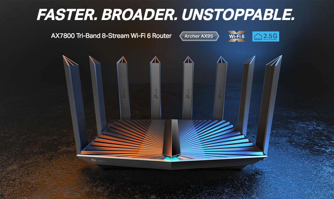TP-Link Archer AX95 AX7800 Tri-Band 8-Stream Wi-Fi 6 Router (3 years ...
