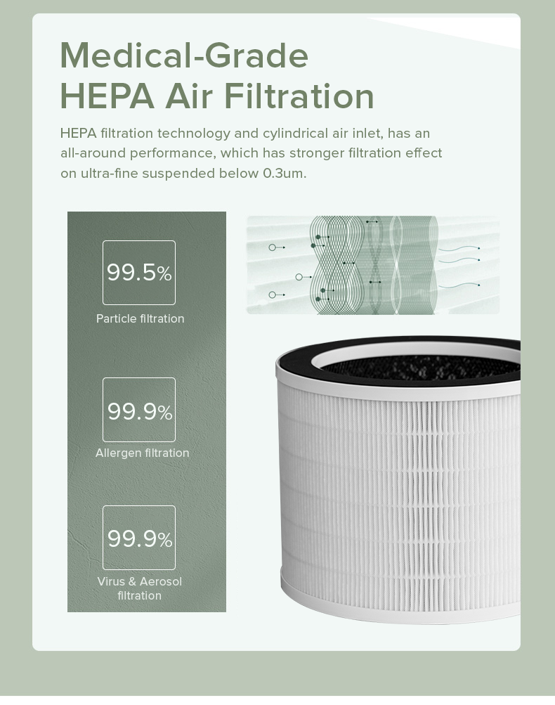 CLEARENCE SALE Cornell Air Purifier High Coverage with True HEPA 13 ...