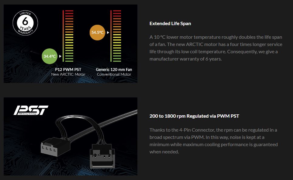 ARCTIC P12 P14 - MAX / PST PWM / SLIM / WHITE 120mm 140mm PRESSURE ...