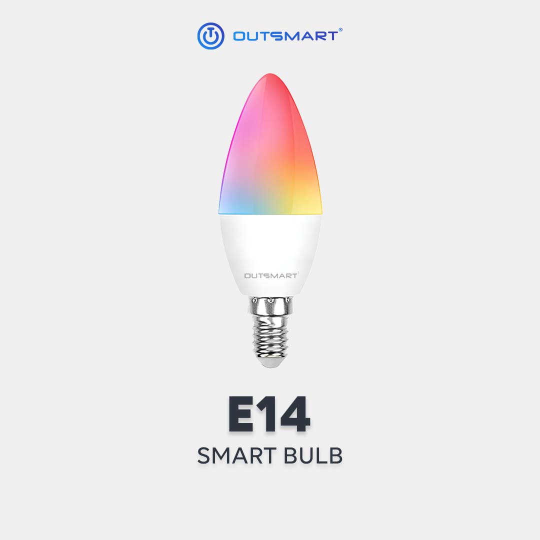 🇸🇬 OUTSMART E14 WiFi RGB LED Smart Light Bulb 5w Candle Voice Timer C37 Lamp Dimmable Voice ...