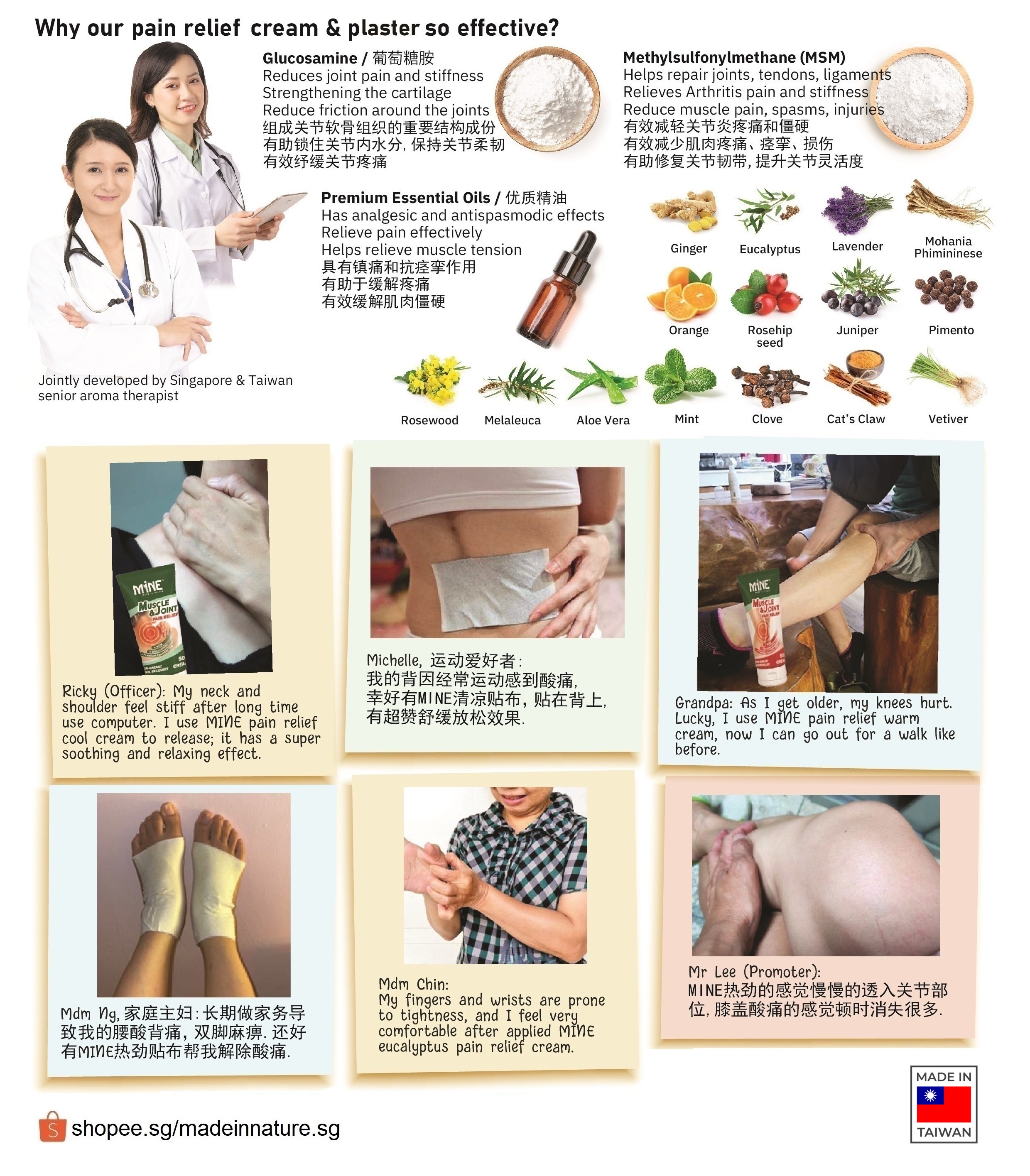 MINE Pain Relief Plaster Ginger - Knee Joint Pain Back pain | Shopee Singapore