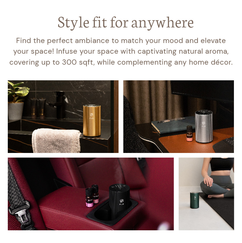 FLO Diffuser Go - Aroma Nebulising Portable Essential Oil Diffuser - Waterless, Wireless, USB-C ...