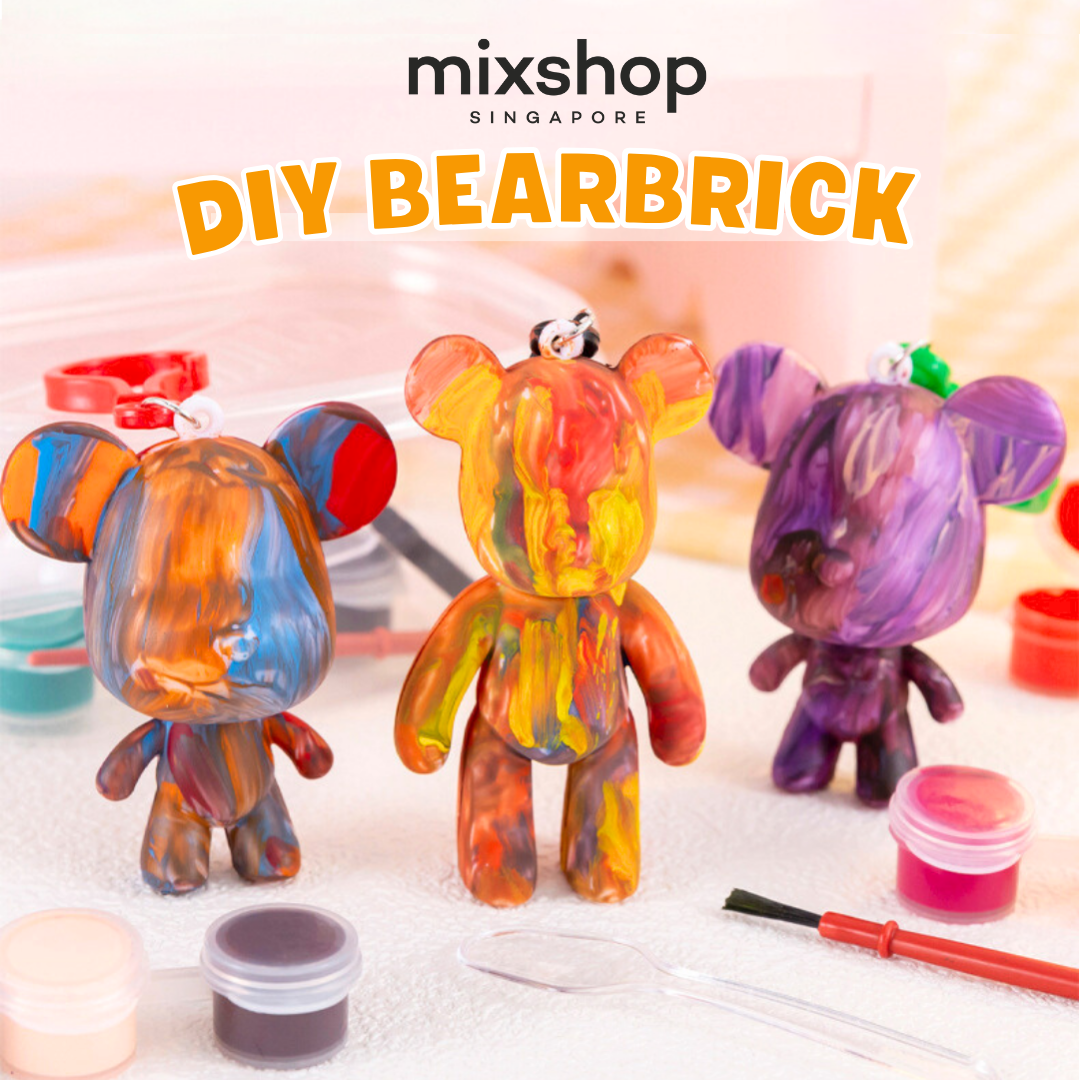 mixshop DIY Fluid Bearbrick Keychain Set Party Gift Children Toys (6 ...