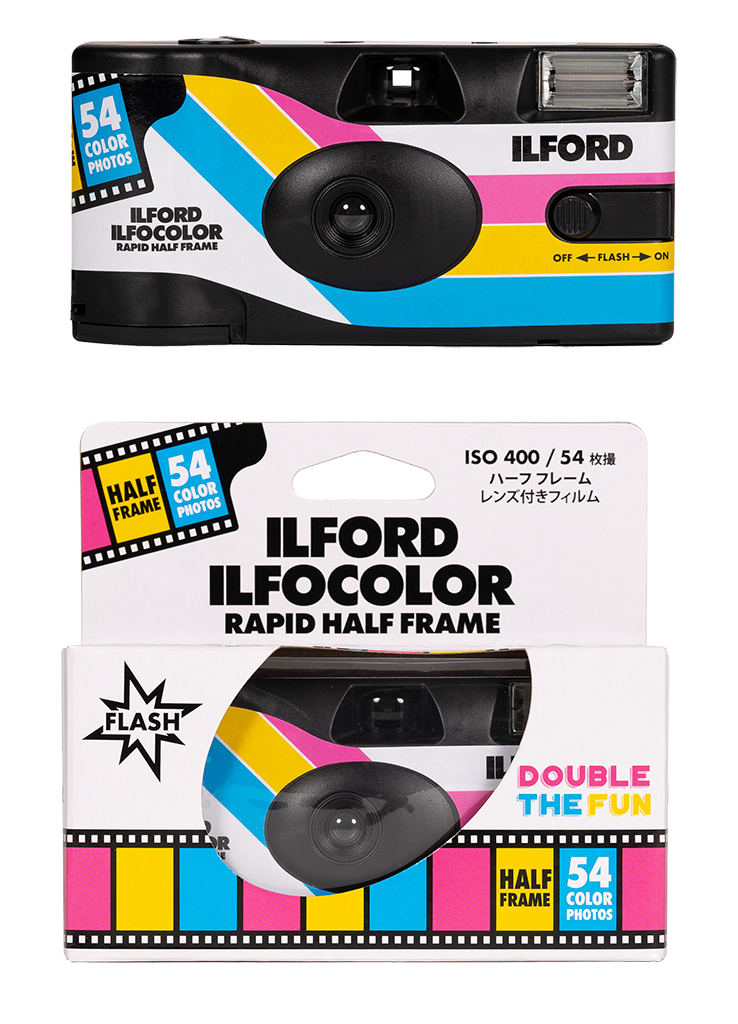 Ilford Ilfocolor Rapid Half Frame 35mm Disposable Film Camera (54 Exp ...