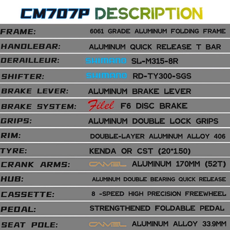 [SG OFFICIAL SHOP ] CAMEL Foldable Bicycle Disc Brake 7Speeds Shimano ...