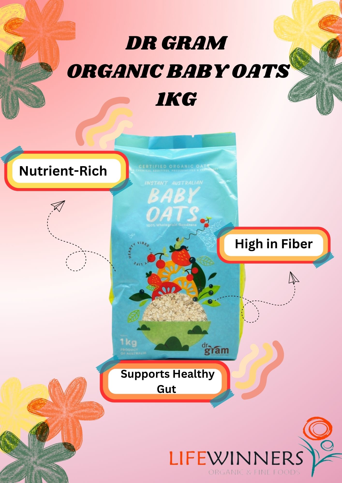 Dr Gram Organic Instant Baby Oat 1kg | Shopee Singapore