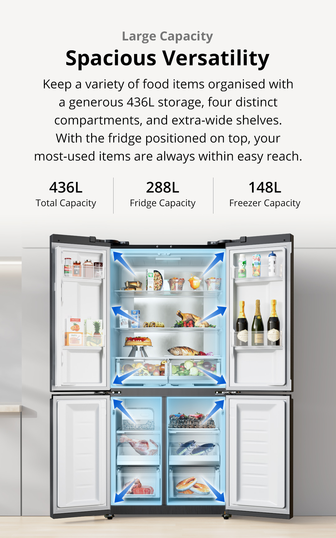 PRISM+ PureFresh FDR 440 | 440L Four Door Refrigerator|True Total No ...