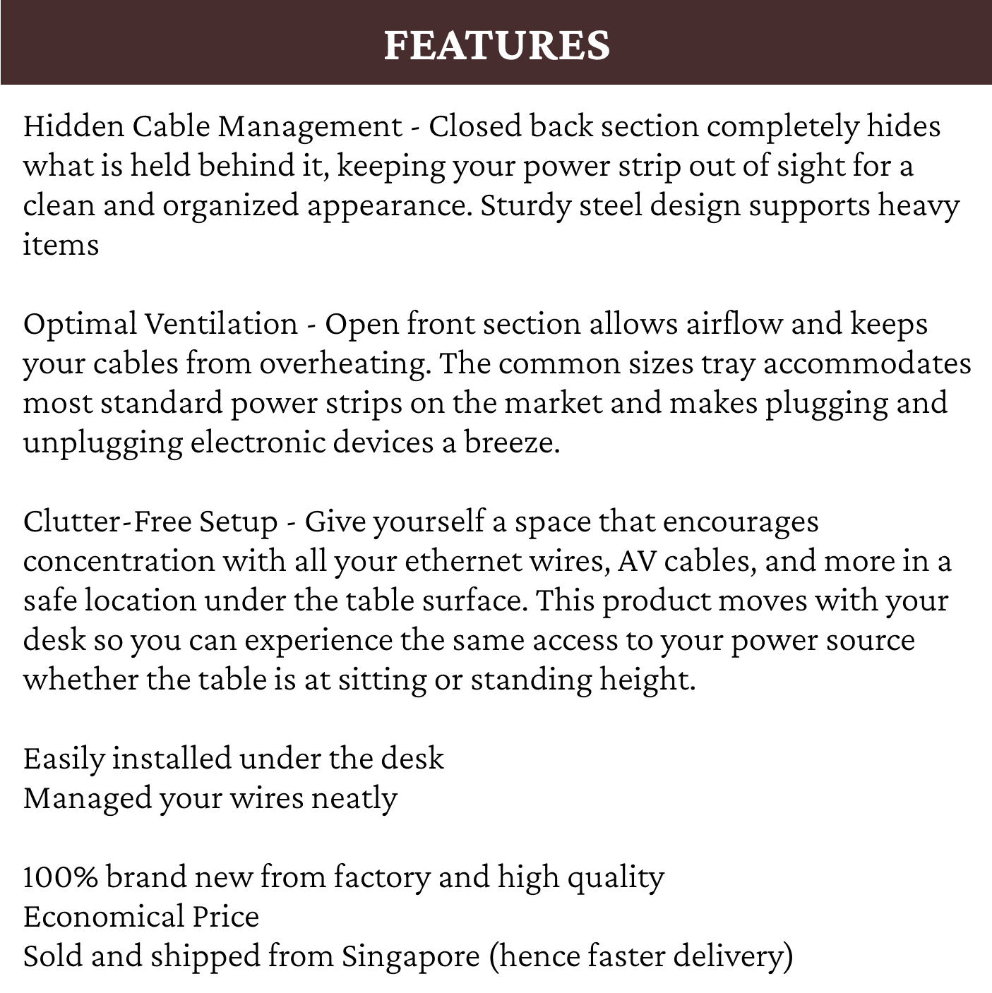 Under Desk Cable Management Tray, L Shaped, Cable Organizers, Wire ...