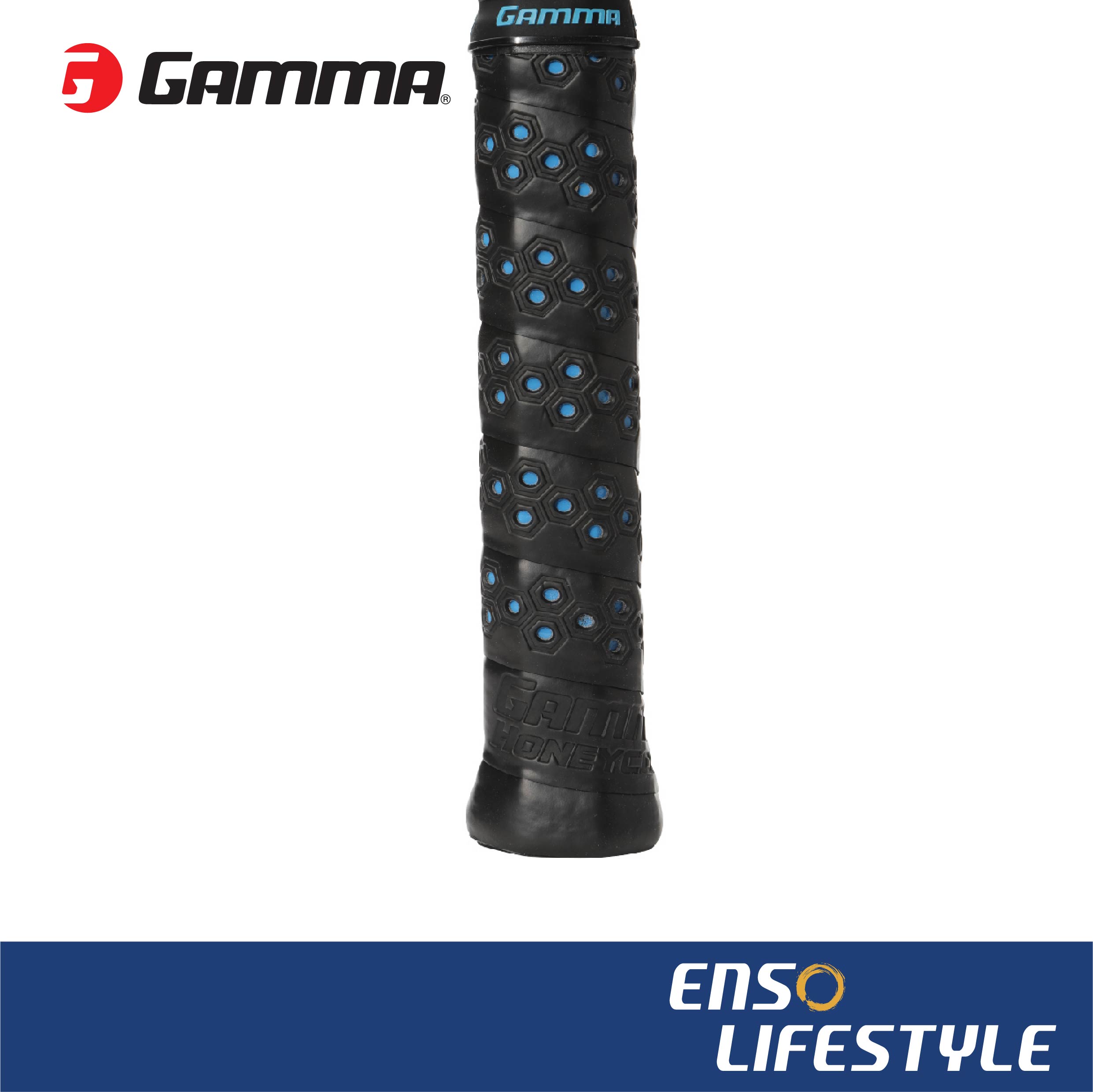 GAMMA Tennis Replacement Grip - Honeycomb (Blue) [Enso Lifestyle ...