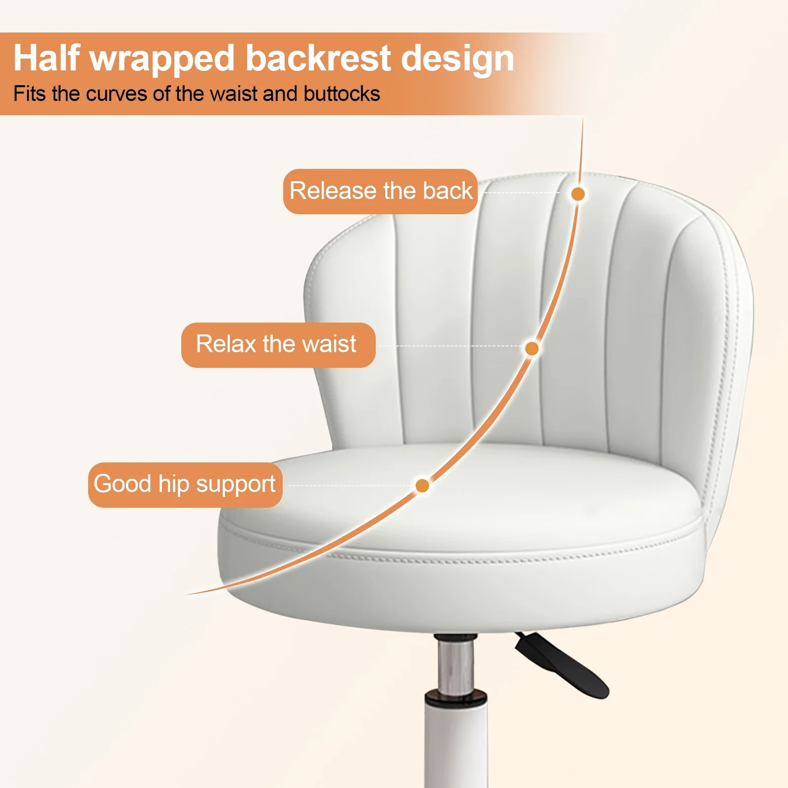 🇸🇬Ready Stock🚚 Round Chair Stool Rotating Chair with Wheels Adjustable ...