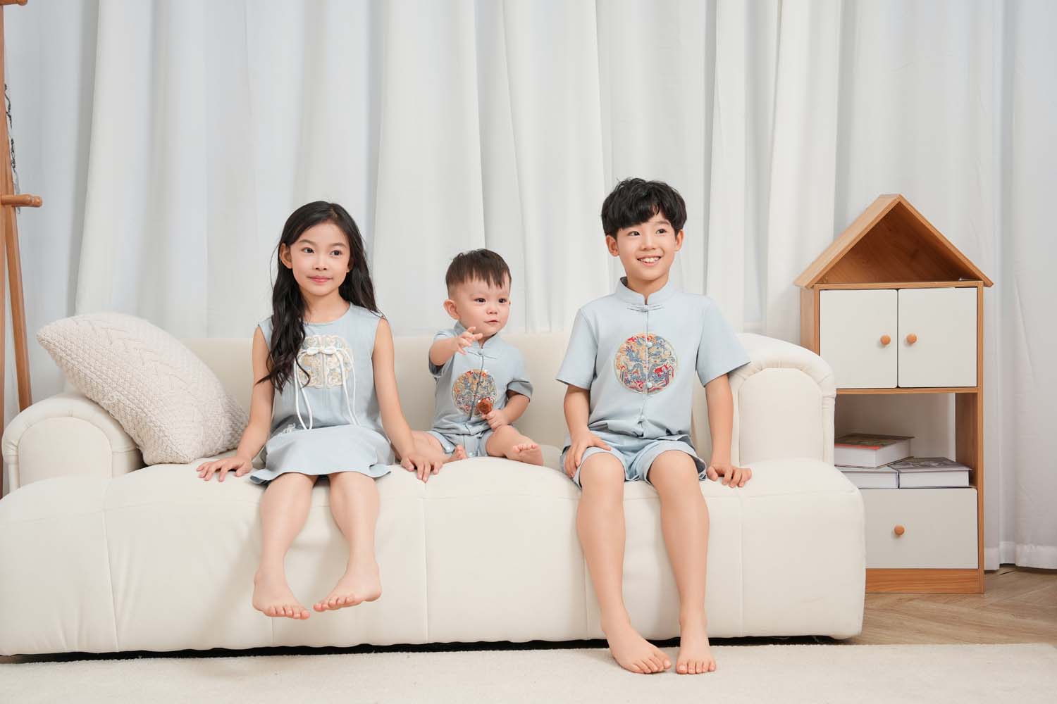 CNY Sibling Matching Wear Fortune Bloom Cheongsam Set Chinese New Year Family Matching Outfit ...