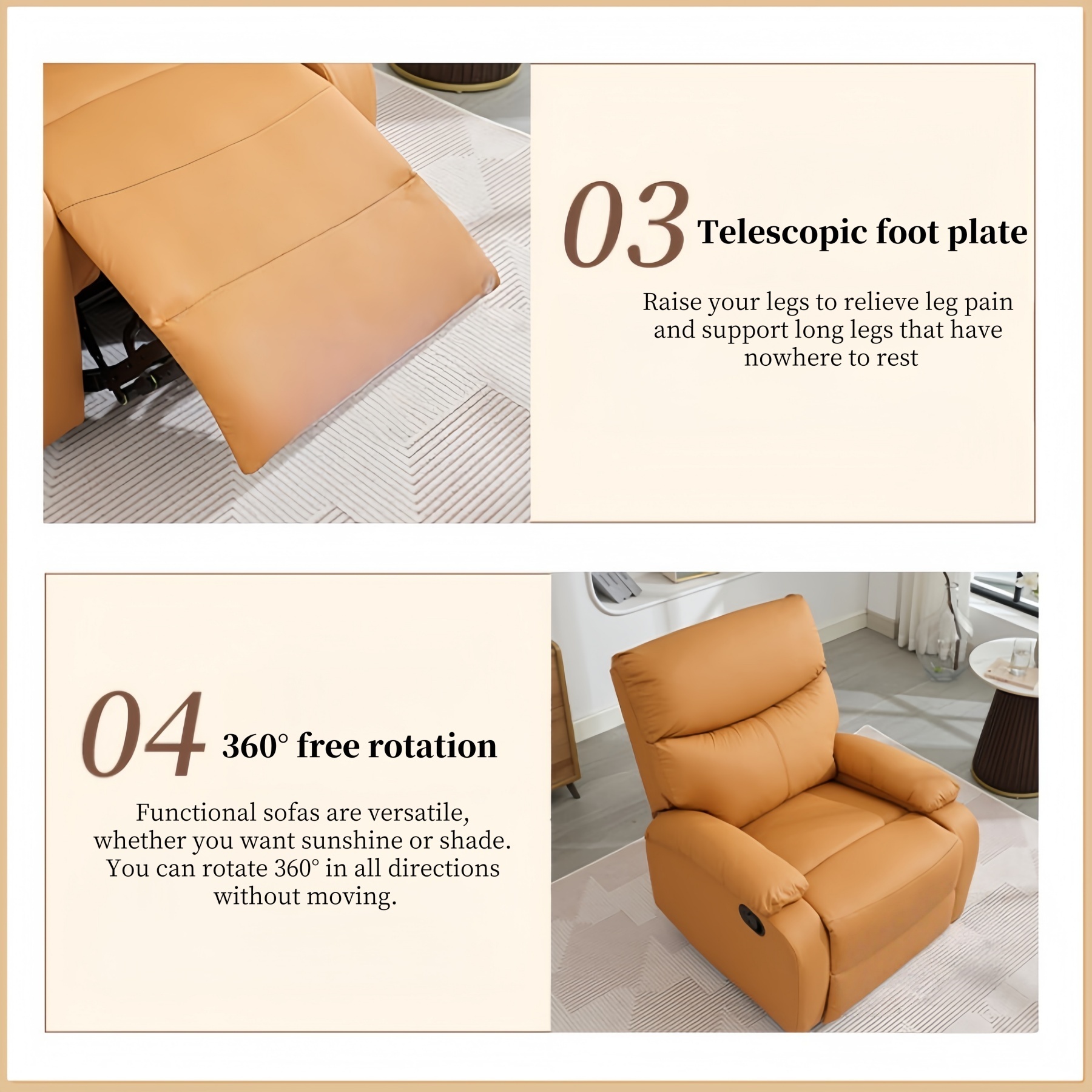 Electric adjustable recliner sofa single sofa chair swivel sofa lazy ...