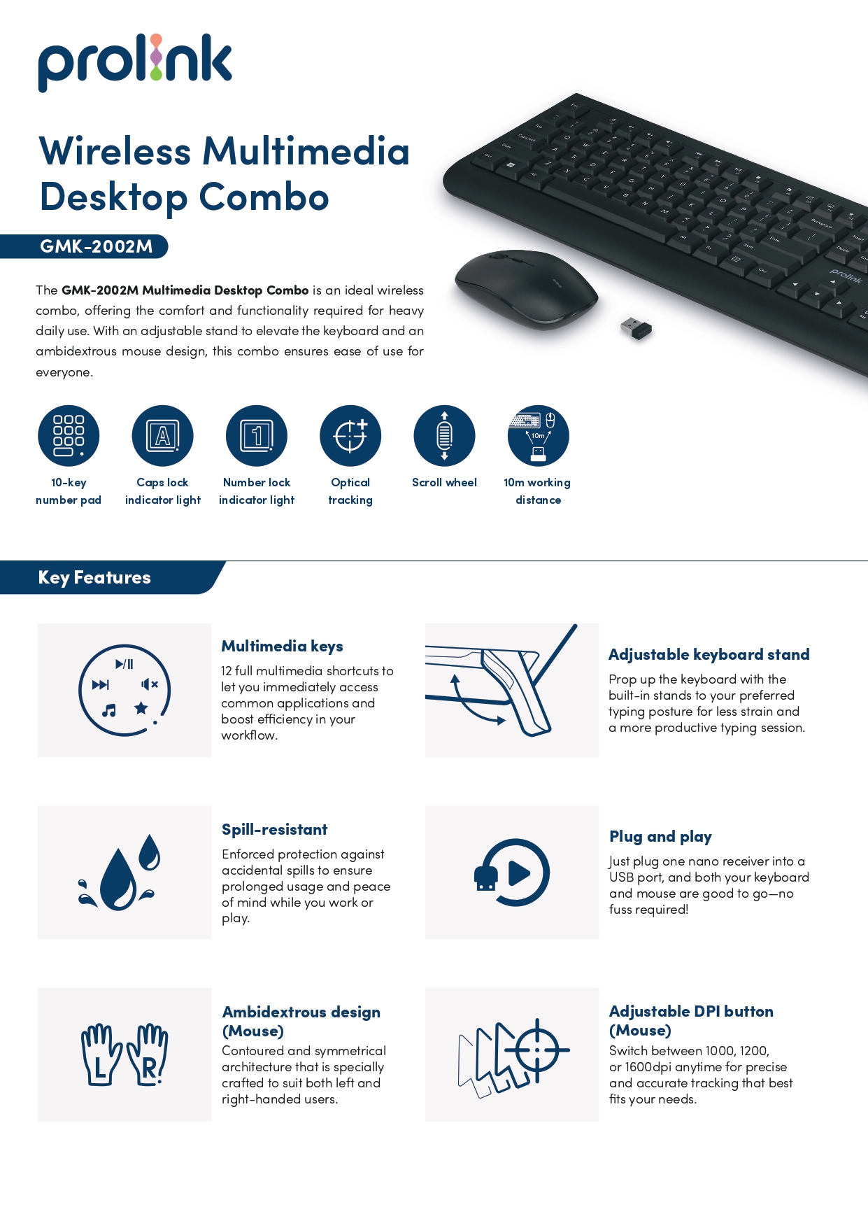 [Buy 1 Get 1] Prolink GMK-2002M Wireless Multimedia Wireless keyboard ...