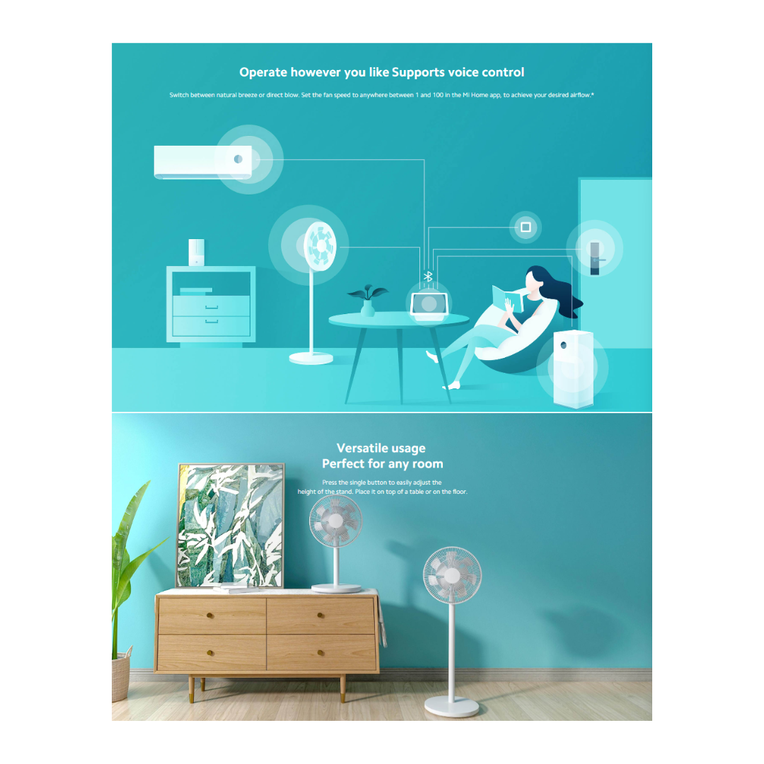 Xiaomi Mi Smart Standing Fan 2 - SG 1 Year Warranty | Shopee Singapore