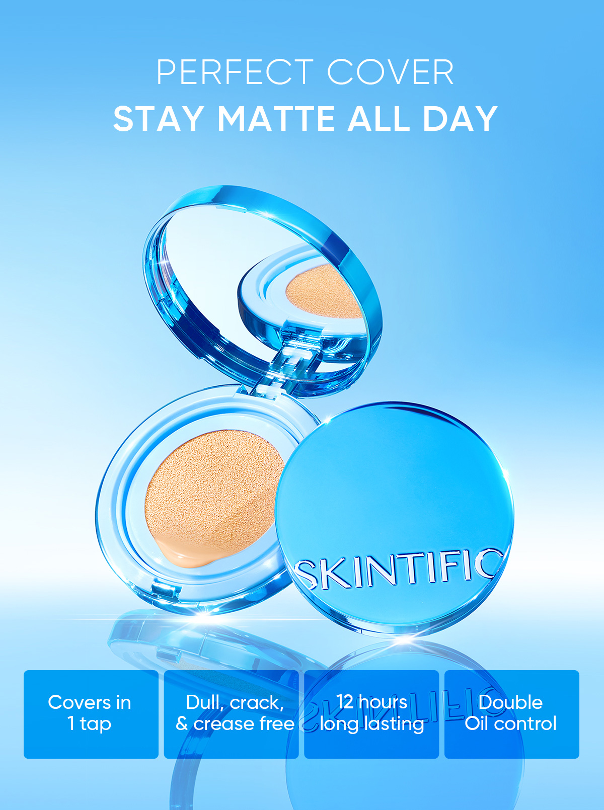 SKINTIFIC Perfect Stay Velvet Matte Cushion 11ml - Full Coverage,12 ...