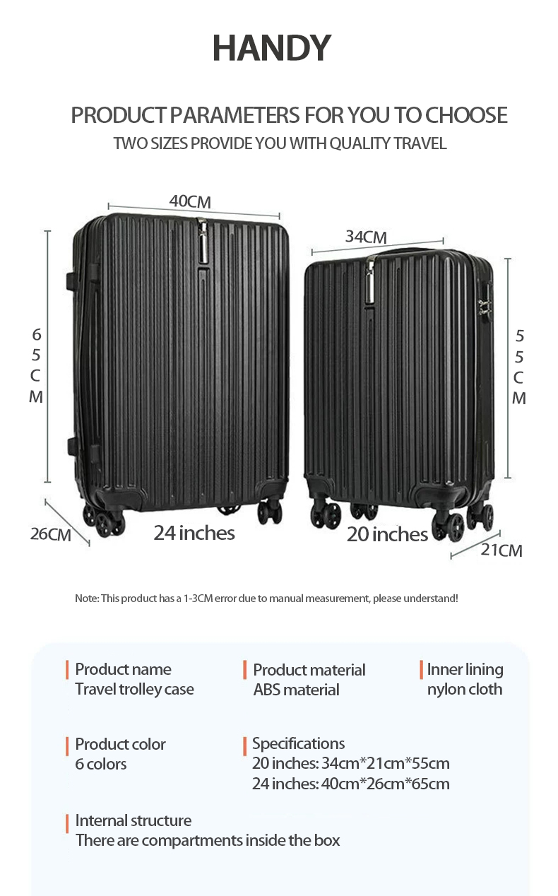 PG Luggage 20/24 Inch ABS+PVC Luggage With Hook Design-Lightweight ...