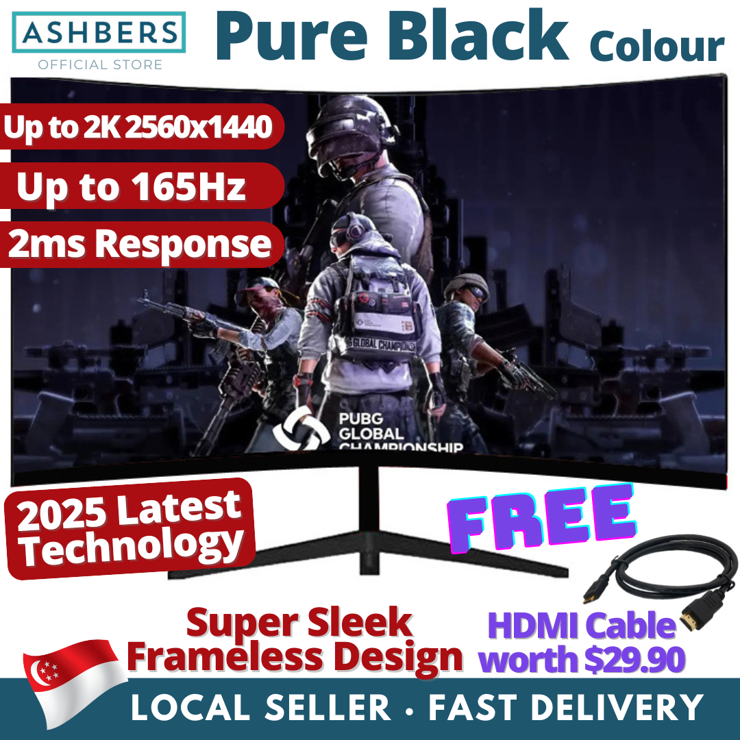 PROMO 32 inch Ultra-Thin Curved Monitor Screen, LED Computer Gaming ...
