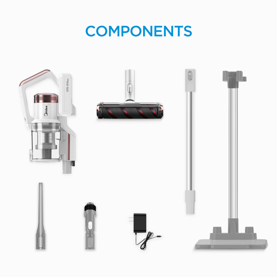 Midea 20,000Pa MVC-V18P Red/White 2-in-1 Cordless Vacuum Cleaner ...