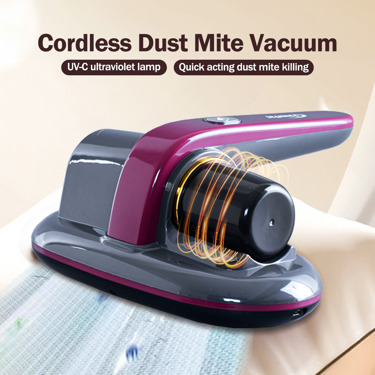 PowerPac Cordless Dust Mite Vacuum Cleaner UV Anti-Dust mite Mattress ...