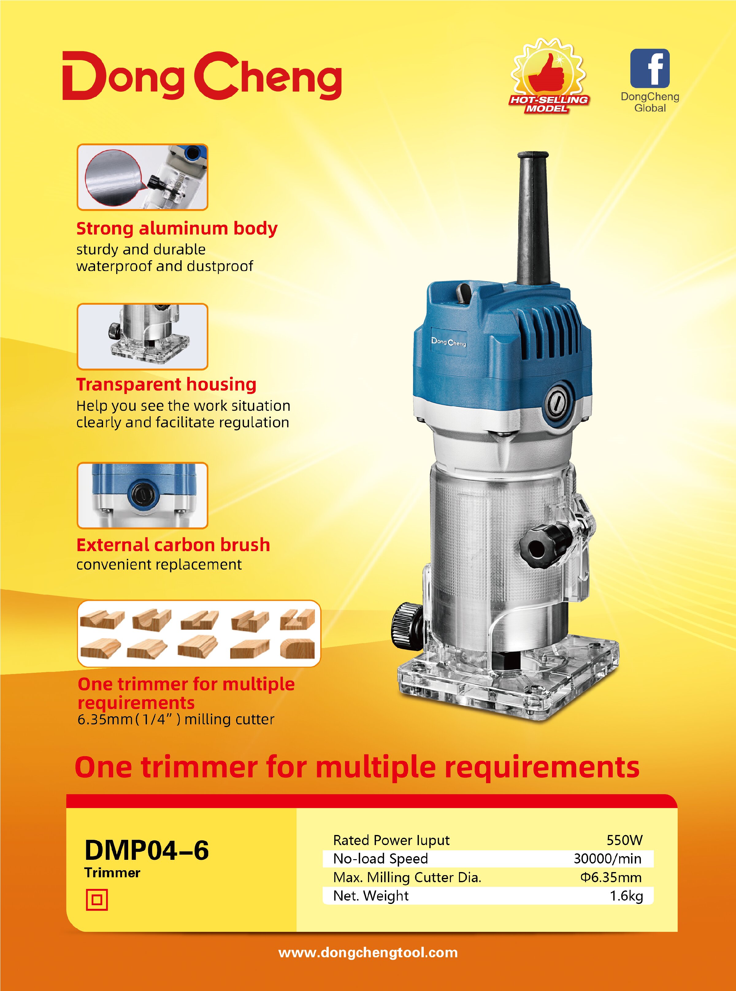 (SG STOCK) Dong Cheng 530W Wood Trimmer / Wood Router 550W (BDC8091-04 ...