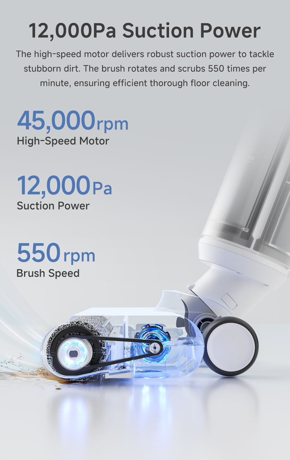Simplus Floor Washer | 2.8kg Lightweight | Tangle-Free Roller | 99.99% ...