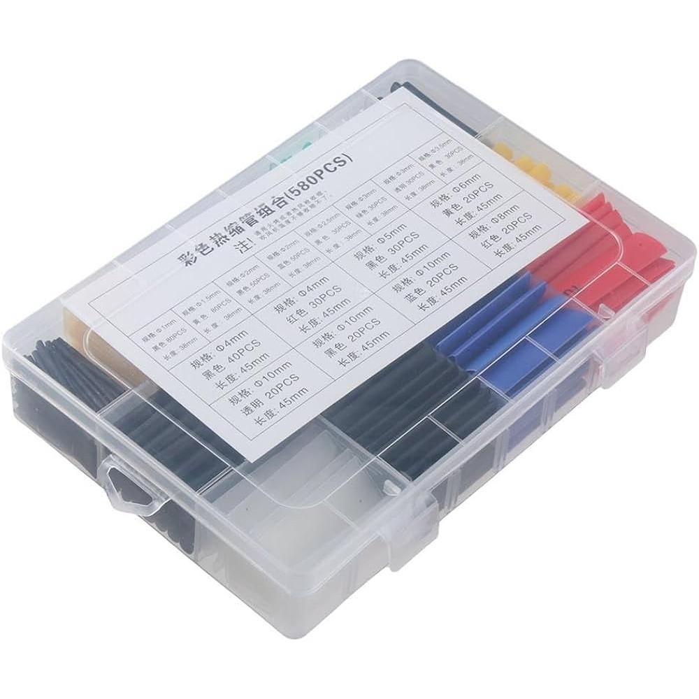(DIYMONKEY) 580Pcs Polyolefin Heat Shrink Sleeving Tube Cable Sleeve ...
