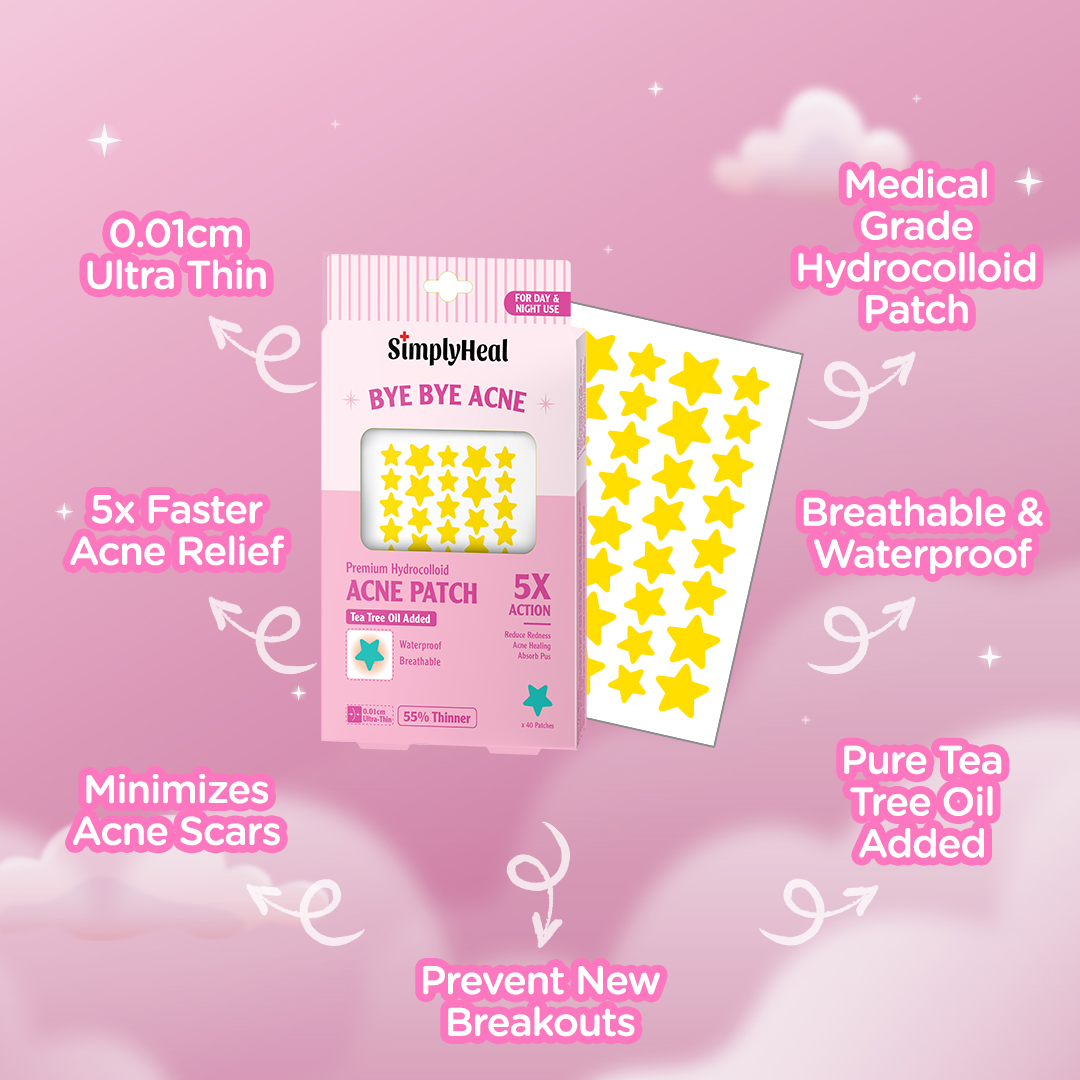 SimplyHeal Day & Night Premium Hydrocolloid Acne Patch (Stars / Glow in the dark) | Shopee Singapore