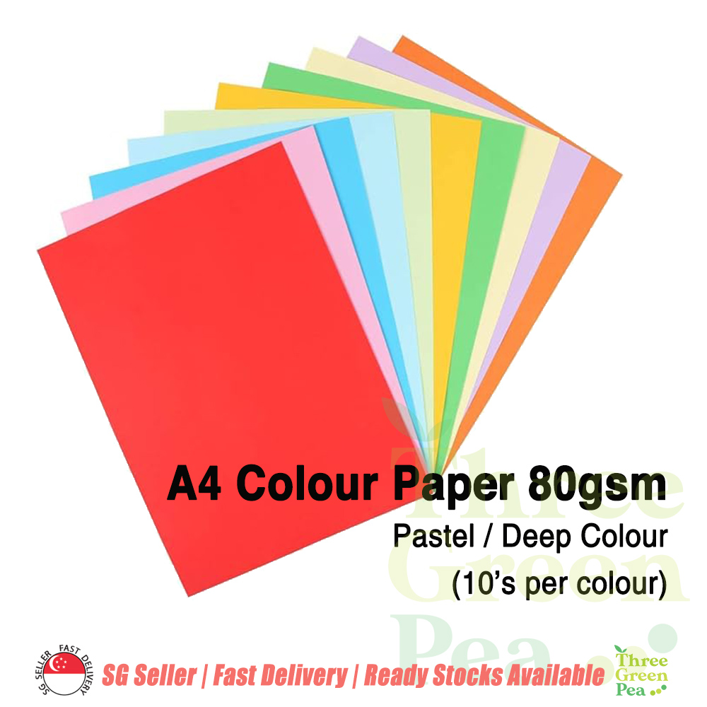 A4 Colour Paper 80gsm - Pastel/Deep Colour (10 or 20pcs / Colour) - Art ...