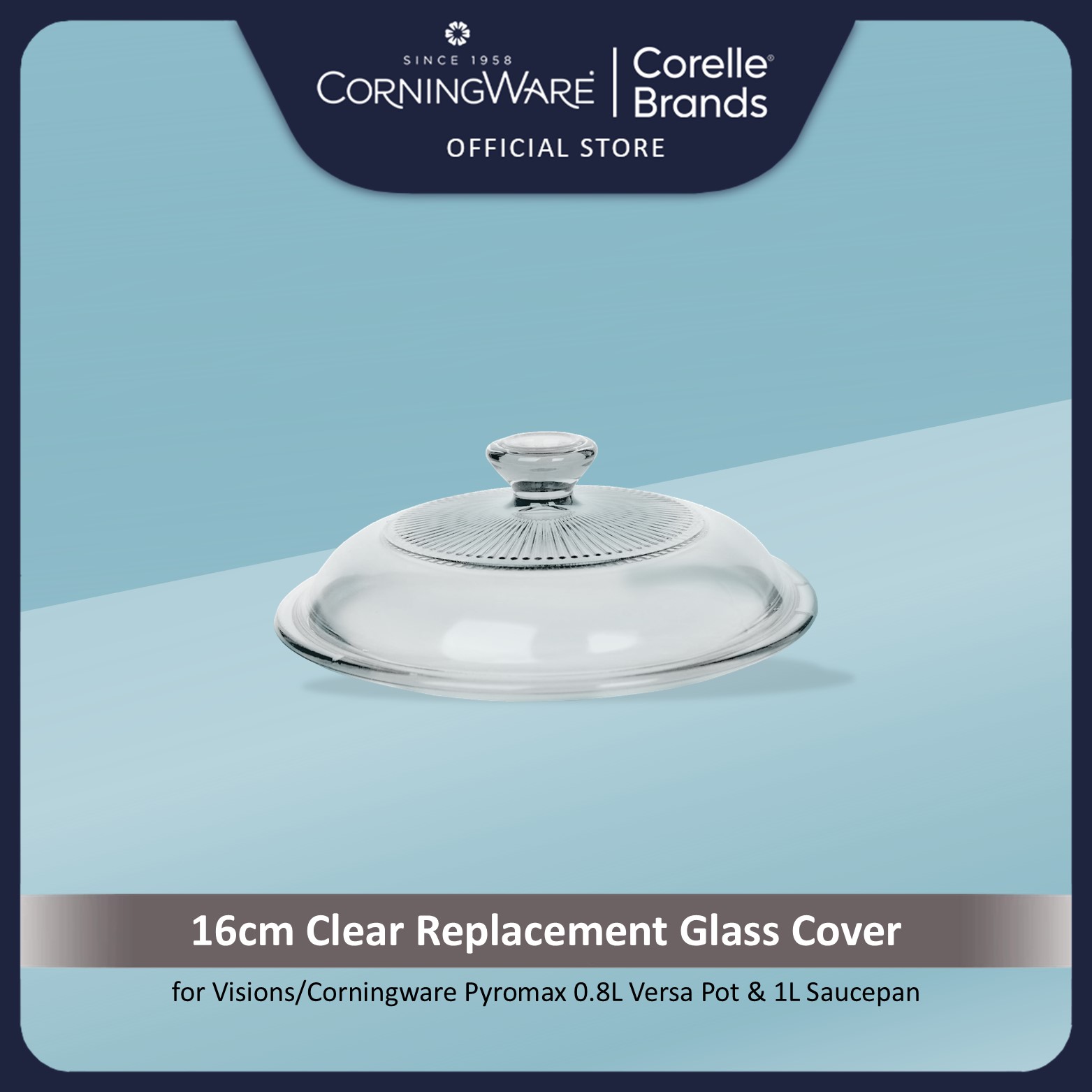 CORNINGWARE Clear Glass Cover 16/25.5cm | Shopee Singapore