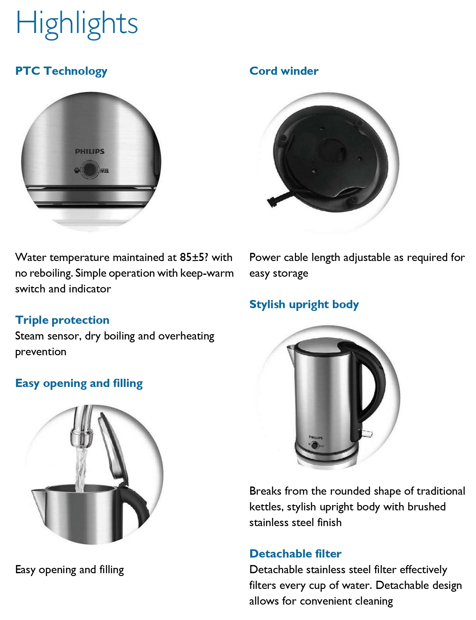 Philips 1.7L Viva Collection Kettle HD9316/03 -2 years official ...