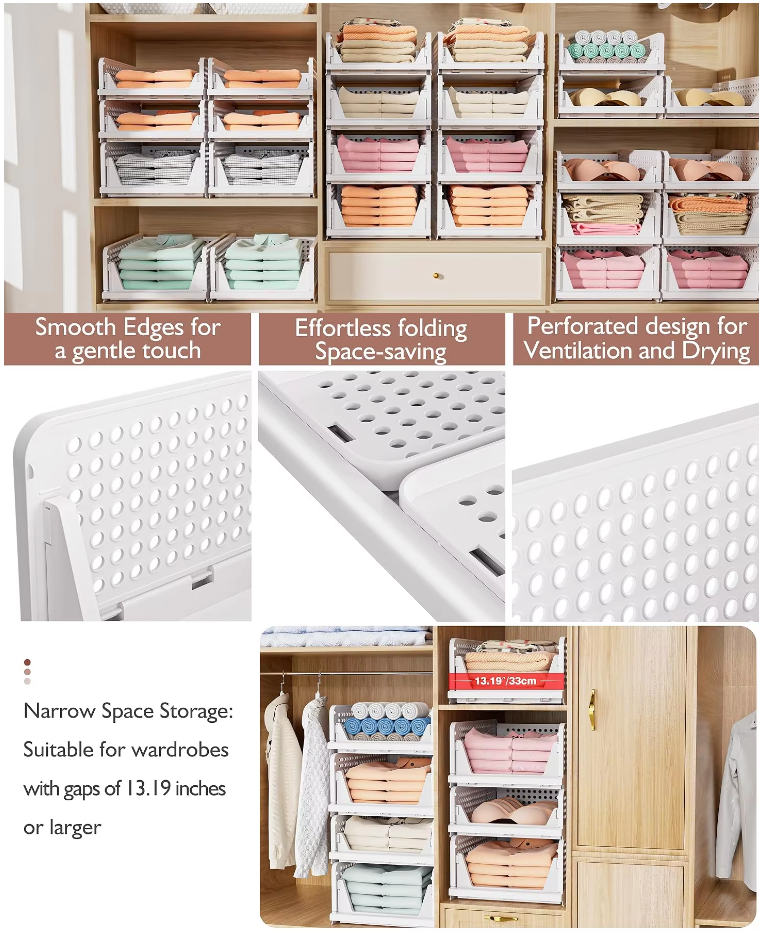 【SG Stock】Modular Retractable Multi Storey Stackable Drawer Storage Box ...
