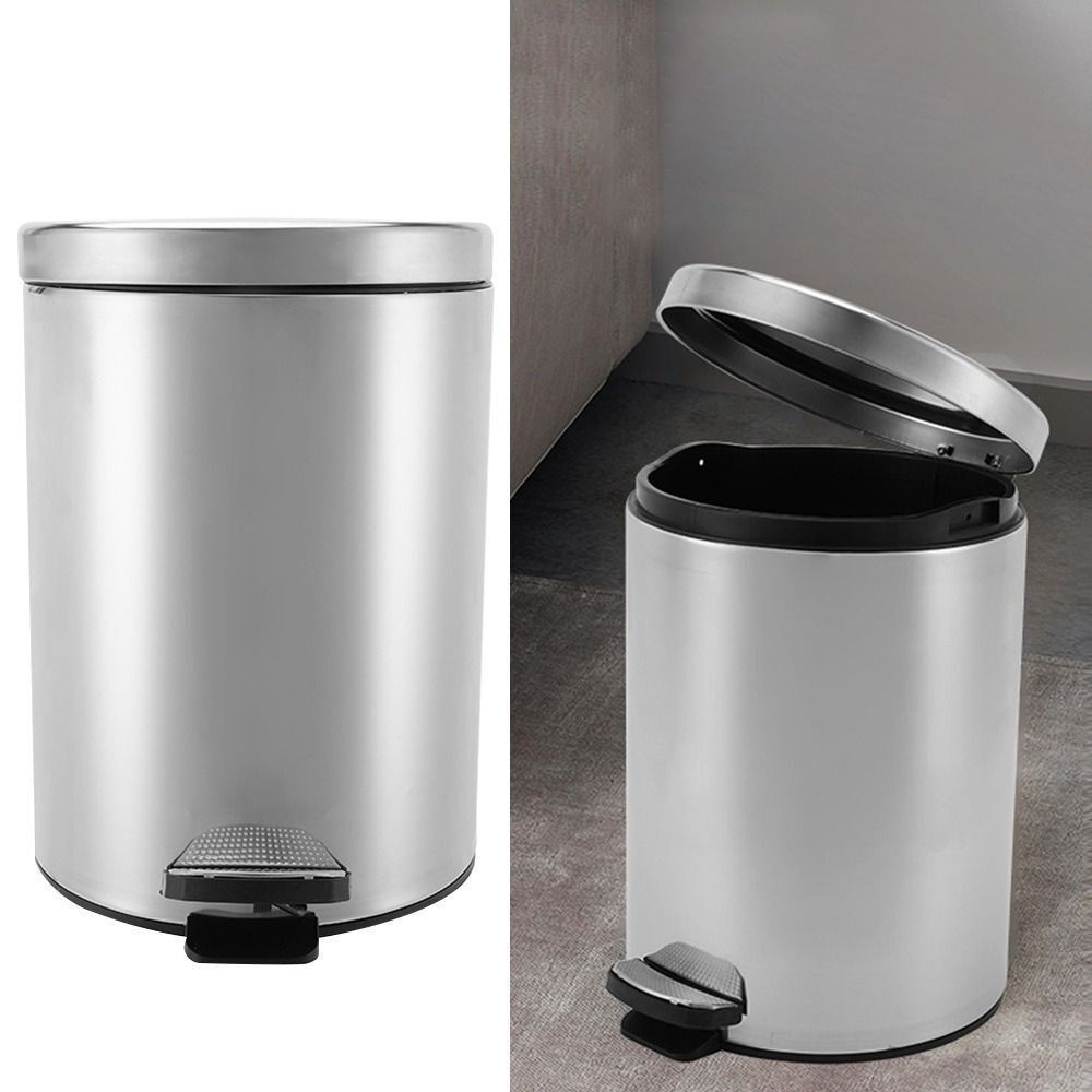 (DIYMONKEY) Stainless Steel Dustbin Round Rectangle Anti Slip Base ...